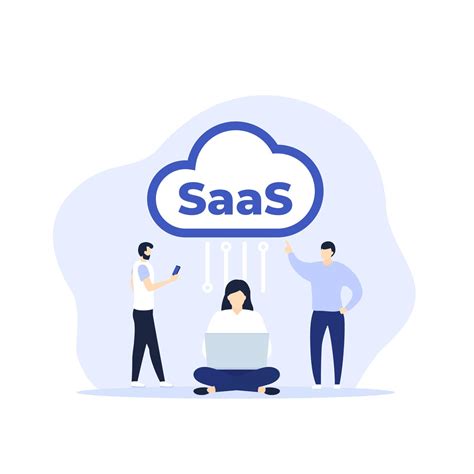 Saas Cloud Service Vector Illustration With People 11819273 Vector Art At Vecteezy