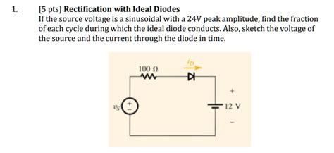 1 5 Pts Rectification With Ideal Diodes If The Source Voltage Is A