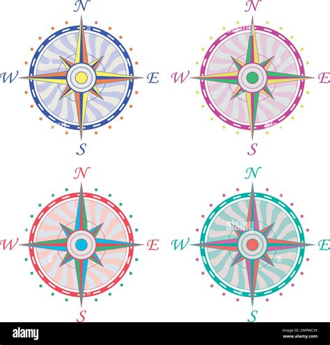 Vector Set Of Vintage Compasses Stock Vector Image And Art Alamy