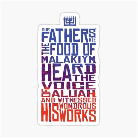 Pegatina Nuestros Padres Comieron La Comida De Malakiym Escucharon La Voz De Aluah Y