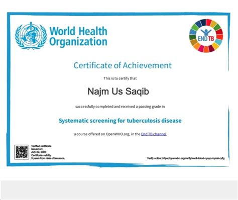 Im Happy To Share That Ive Obtained A New Certification Systematic Screening For Tuberculosis