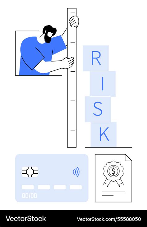 Person Assessing Risk With Measuring Scale Near Vector Image