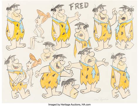 The Flintstones Fred Model Sheetstudy Sketch By Alex Ignatiev Lot