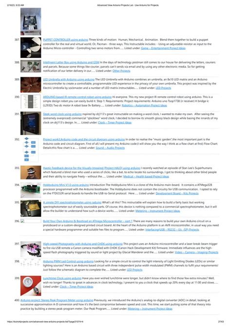 Advanced View Arduino Projects List Use Arduino For Projects 4pdf