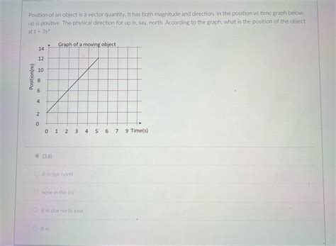 Solved Position Of An Object Is A Vector Quantity It Has Chegg