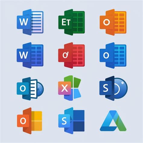 Ilustração Dos Logotipos De Todos Os Programas Do Microsoft Office