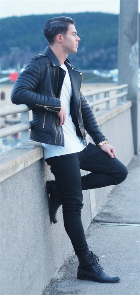 Jaqueta De Couro Masculina Pra Inspirar E Onde Encontrar Leather Jacket Mens Outfits Mens