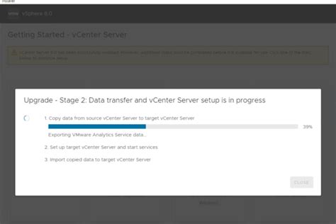 Vmware Upgrade Vcenter 7 0 3 To 8 0 Stucks At 39 Exporting Vmware