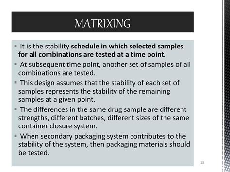 Bracketing And Matrixing Designs For Stability Testing Of New Drug