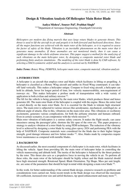 Pdf Design And Vibration Analysis Of Helicopter Main Rotor Blade