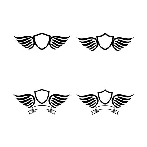 Premium Vector Abstract Feather Eagle Wings Icons Shield