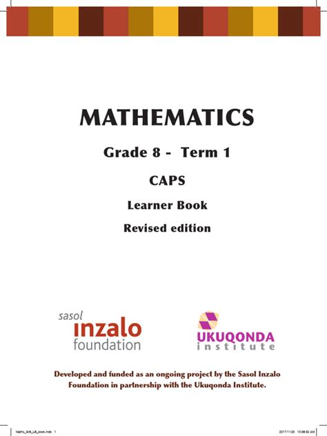 Math Gr8 Learner Book Term 1 Pdf Multiplication Creative Commons