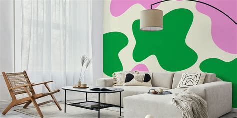 Pink And Green Abstract Wallpaper