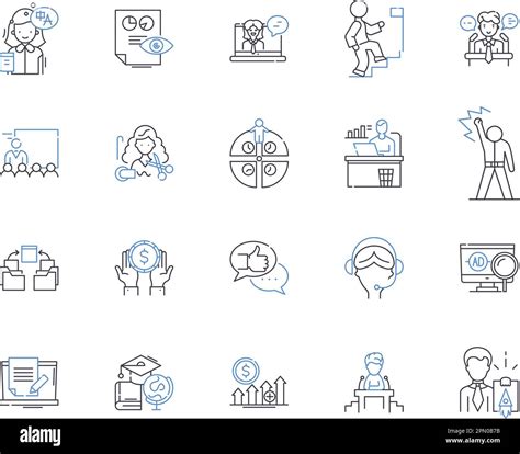 Employee Effectiveness Outline Icons Collection Productivity Efficiency Performance Quality