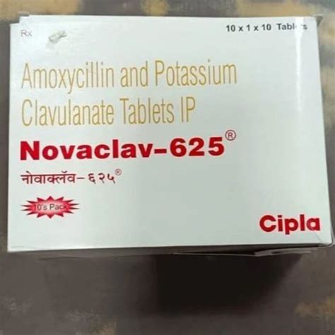 Cipla Novaclav 625 Amoxicillin Potassium Clavulanate Tablets At ₹ 86box Lucknow Id