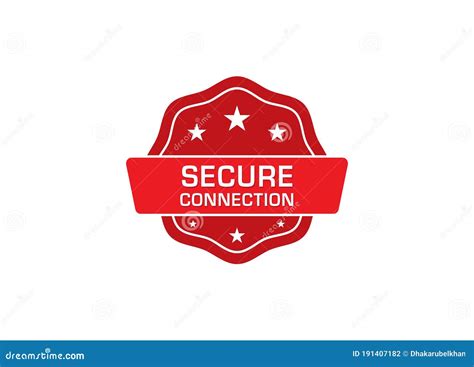 Secure Connection Label Sticker Secure Connection Badge Sign Stock Vector Illustration Of