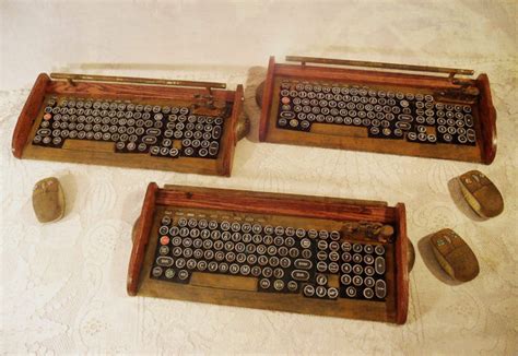 Antique Looking Computer Keyboard Mouse With Victorian Styling Steampunk Typewriter Wireless