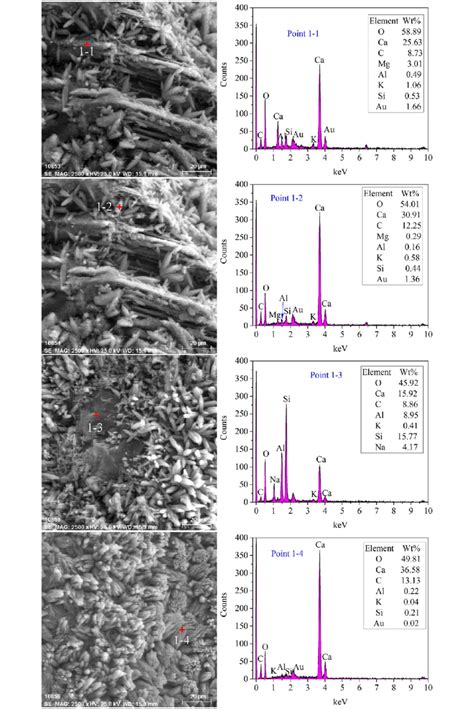 Sem Eds Analysis Results Of The Mineral Components In Area 1 Download