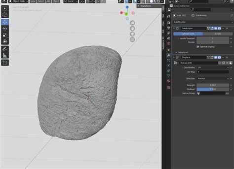 How To Avoid This Texture Stretch In Displace Modifier Materials And Textures Blender