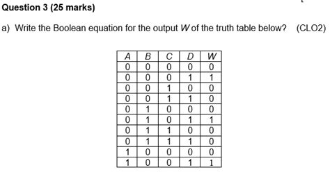 Solved Question Marks A Write The Boolean Equation Chegg Com
