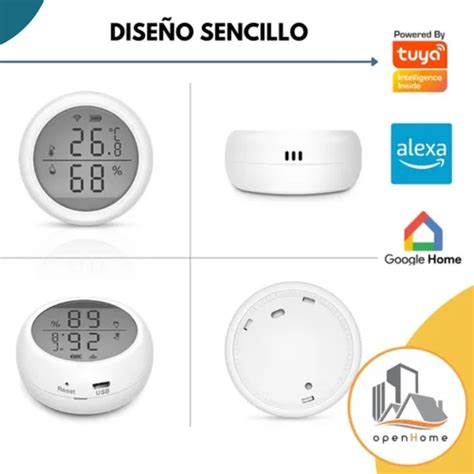 Sensor De Temperatura Y Humedad Wifi Con Pantalla Domótica Smart Home Center