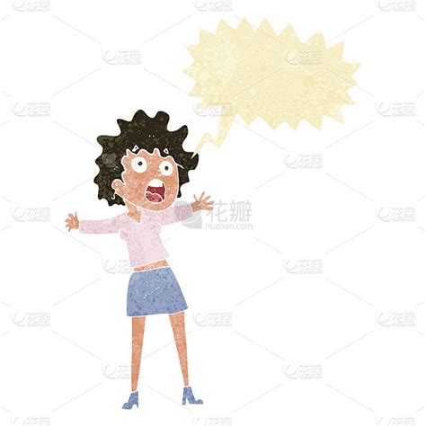 卡通吓得女人说话冒泡
