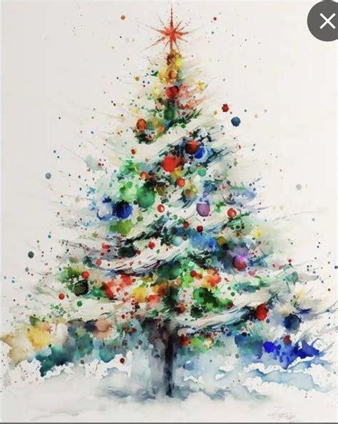 Watercolor Christmas Tree Artofit