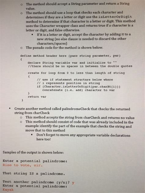Solved Modified Palindrome Tester Listing 59 In The
