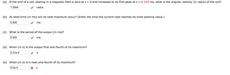 Solved A If The Emf Of A Coil Rotating In A Magnetic Field