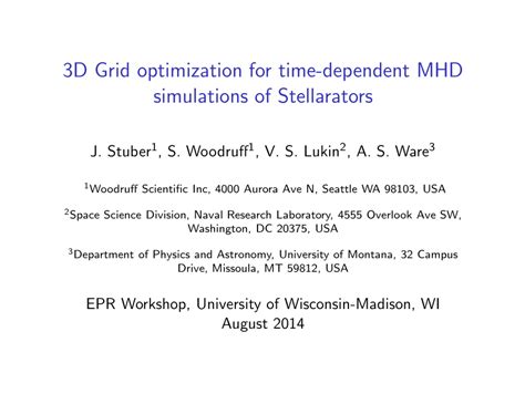 Pdf 3d Grid Optimization For Time Dependent Mhd Simulations Of