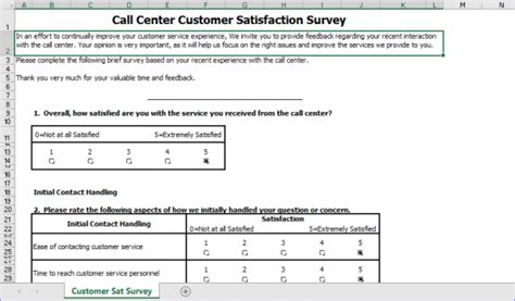 Call Center Customer Satisfaction Survey Template Metricnet Performance Benchmarking And