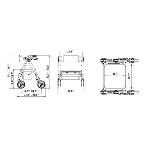 Heavy Duty Bariatric Rollator With Extra Wide Seat 450lb Black