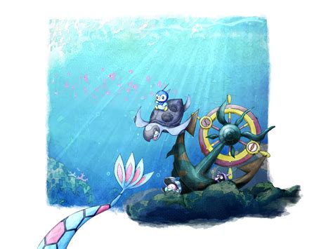 Fireblast Kelp Clamperl Dhelmise Luvdisc Milotic Piplup Shellder