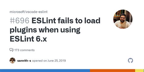 eslint fails to load plugins when using eslint 6 x · issue 696