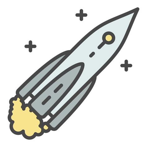 Premium Vector Space Ship Icon Outline Space Ship Vector Icon Color Flat Isolated On White