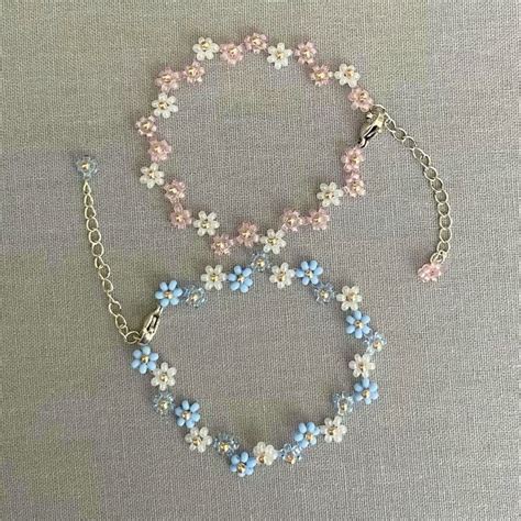 Flower Bracelet Pretty Jewelry Necklaces Beaded Jewelry Designs