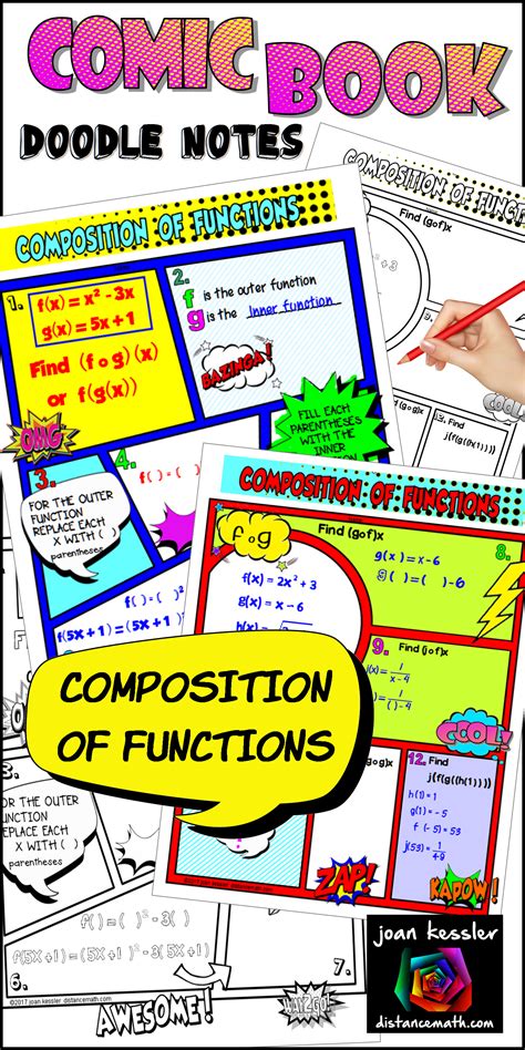 Composition Of Functions FUN Notes Doodle Pages Plus Practice Algebra Activities Math