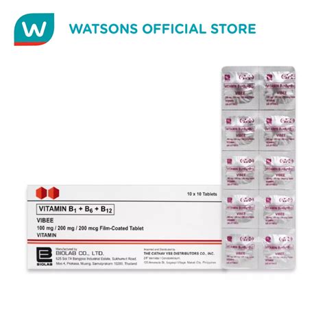Vibee Vitamin B1 B6 B12 1 Film Coated Tablet Sold Per Piece