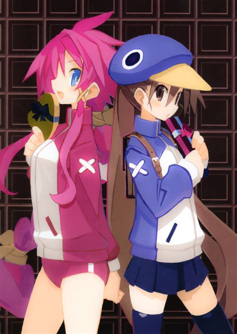 Safebooru Blue Eyes Brown Eyes Brown Hair Disgaea T Happy Harada