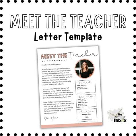 Meet The Teacher Letter Template Editable By Theteacherinbox Tpt