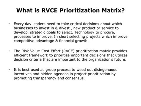 Rvce Prioritization Matrix Pdf