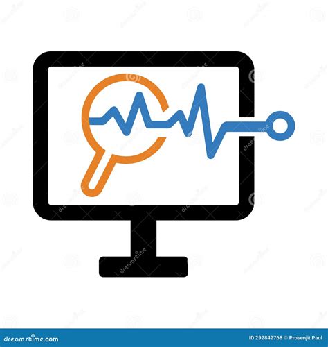 Monitor Graph Chart Business Statistics Icon Stock Vector Illustration Of Computer