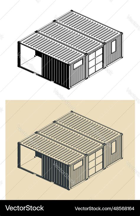 Container House Isometric Royalty Free Vector Image