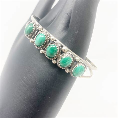 626 Vintage Nakai Navajo Sterling Silver Native American Malachite And