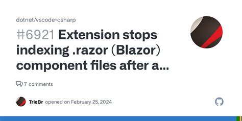 Extension Stops Indexing Razor Blazor Component Files After A Certain Number Unless You Open