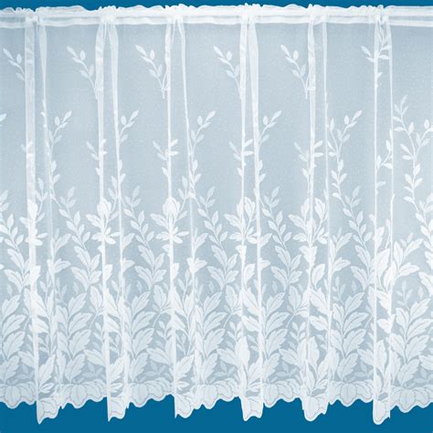 Lyon Plain Lead Weighted Net Curtain White Uk