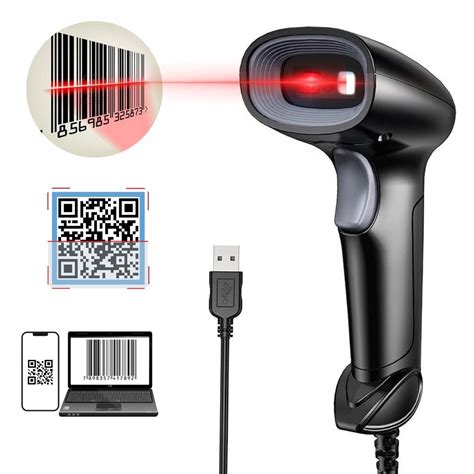 Leitor De Código De Barras Com Fio 1d 2d Qr Code Portátil Usb Inclui Suporte Leitores De