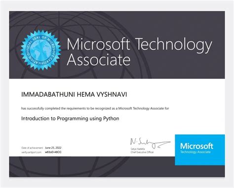 Microsofttechnologyassociate Pythonprogramming Techachievement