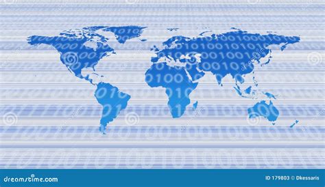 Binary World Map Royalty Free Illustration 27717528