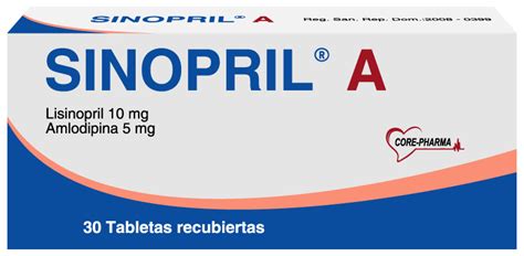 Sinopril A 10 5 Mg Caja 30 Tabletas Carol Tienda Online